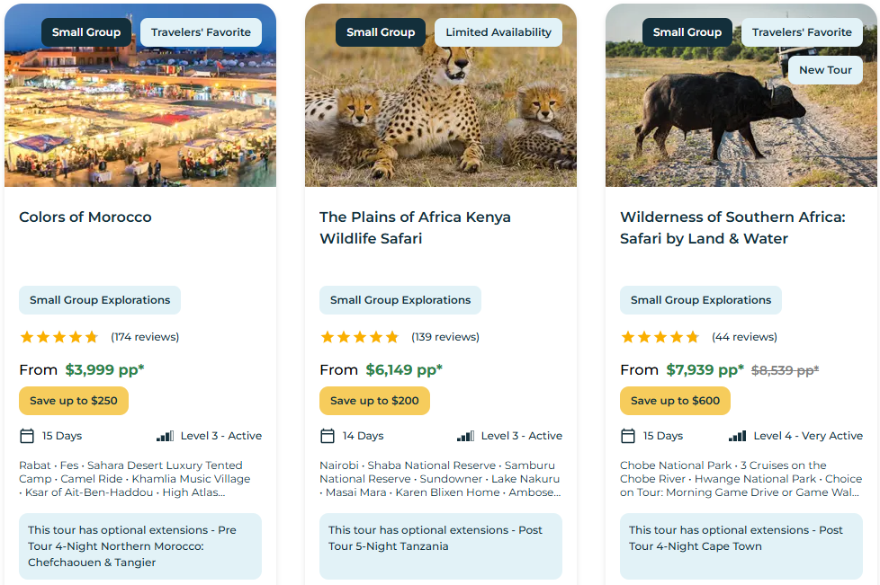 Collette Tours Worldwide Savings