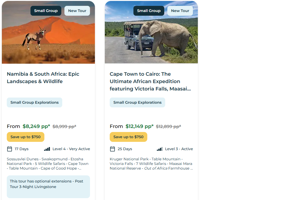 Collette Tours Worldwide Savings